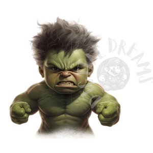 Set of 9 Adorable Baby Hulk Digital Images for Printing, T-shirts ...