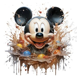 Set of 7 Realistic Mickey Mouse Digital Images With Color Splash for T ...