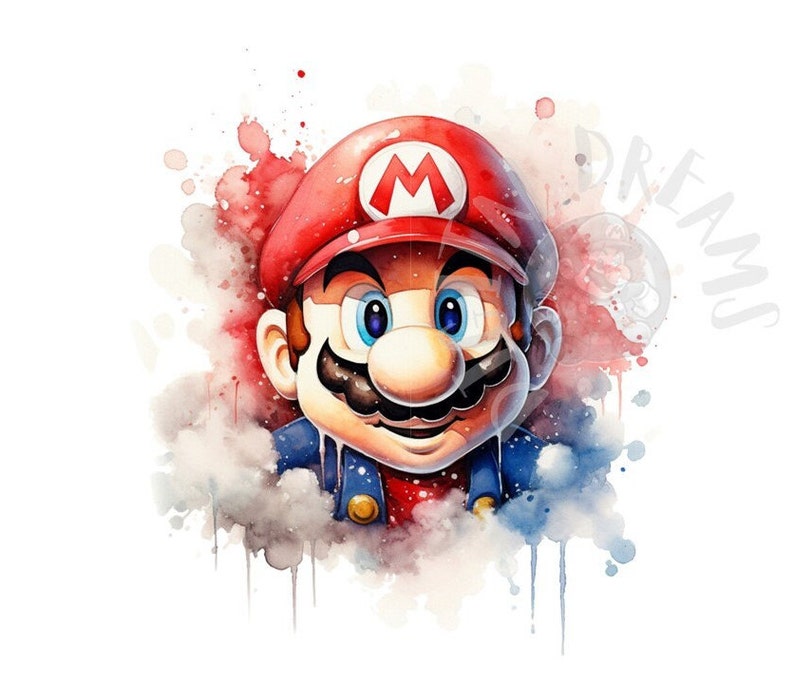 Collection of 10 Watercolor Mario Bros Artworks Perfect for - Etsy