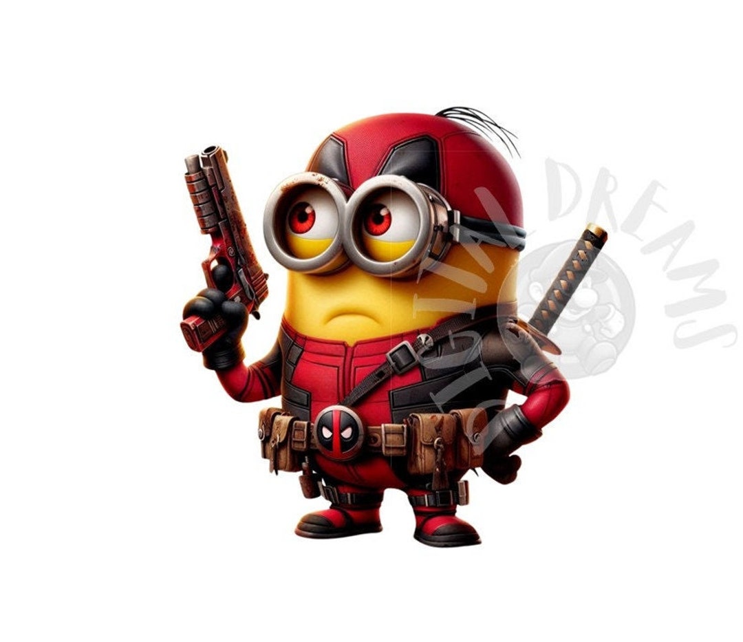 Set of 8 Minions Deadpool Digital Images for Printing, T-Shirts ...