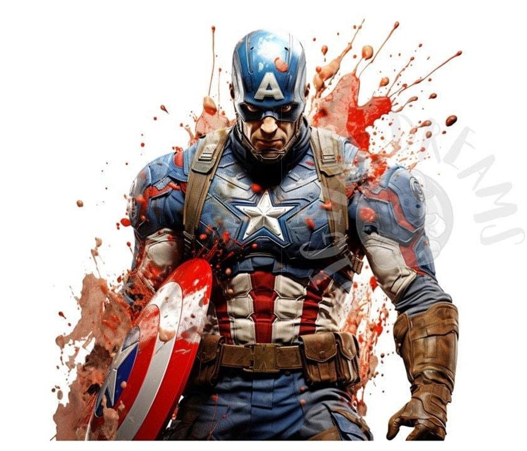 Set of 8 Watercolor Captain America Digital Images for T-shirts ...