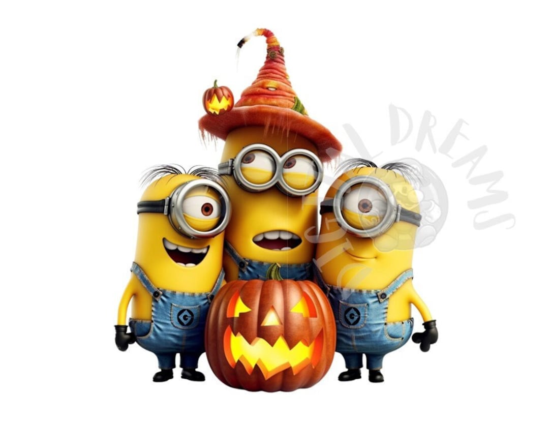 Set of 8 Halloween Minions Digital Designs for Printing T-shirts ...