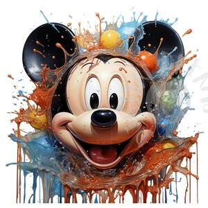 Set of 7 Realistic Mickey Mouse Digital Images With Color Splash for T ...