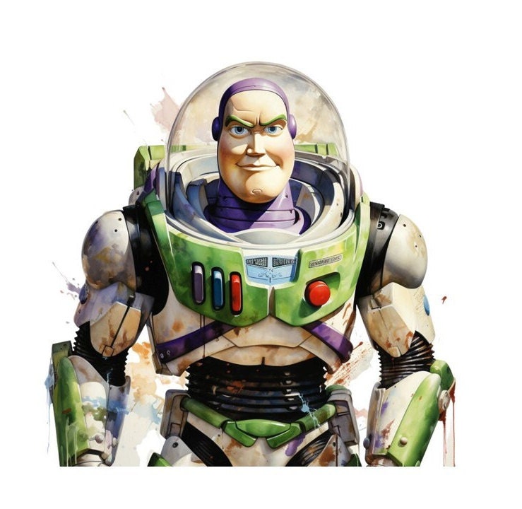 Set of 10 Watercolor Buzz Lightyear Digital Images for - Etsy