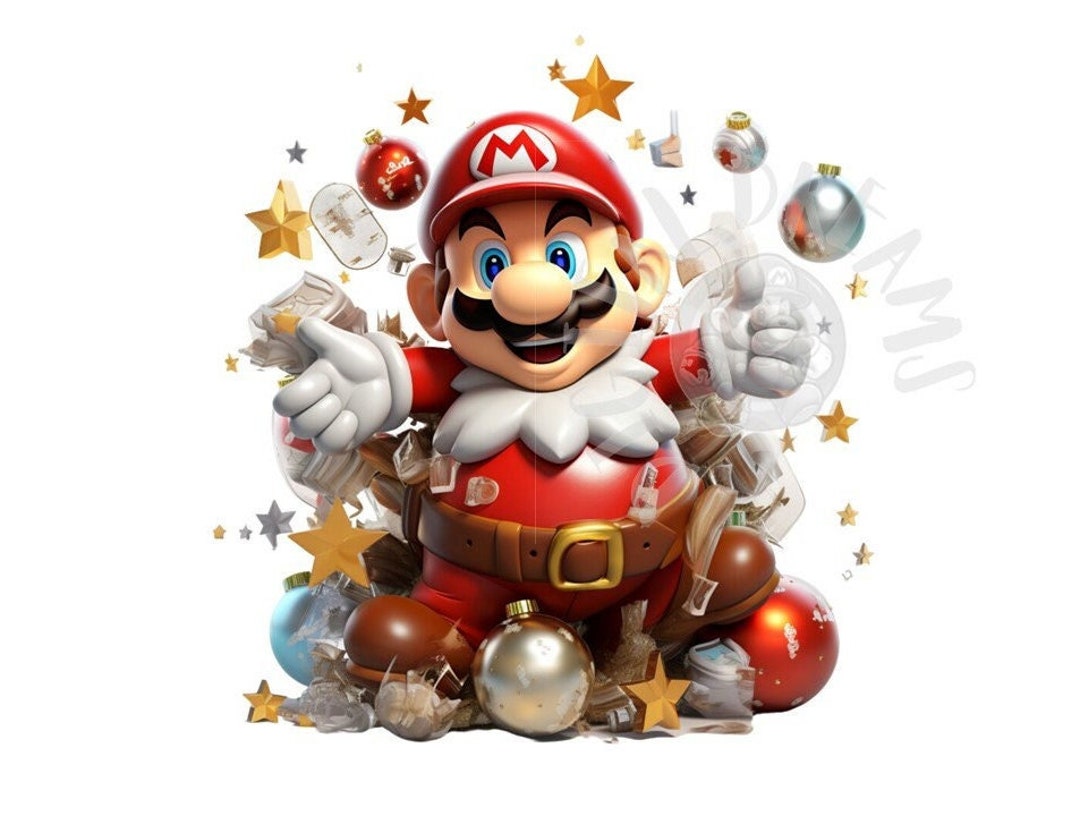 Set of 7 Realistic Mario Bros Christmas Themed Images JPEG, PNG, PDF - Etsy