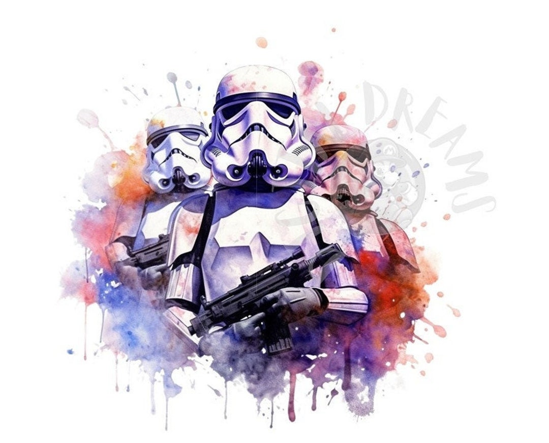 Set of 8 Watercolor Stormtrooper Digital Images for Printing, T-shirts ...