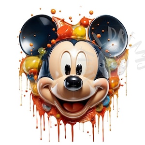 Set of 7 Realistic Mickey Mouse Digital Images With Color Splash for T ...