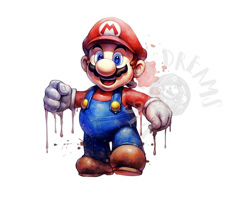 Collection of 10 Watercolor Mario Bros Artworks Perfect for - Etsy