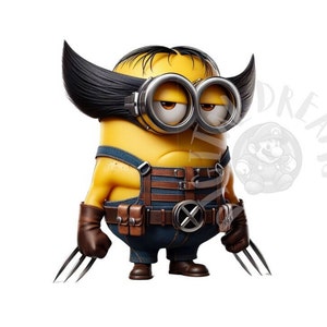 Set of 8 Minions Wolverine Digital Images for Printing, T-shirts ...