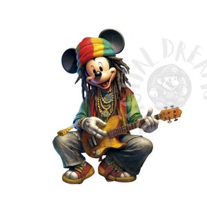Set of 8 Mickey Rasta Digital Designs for Printing, T-shirts, Posters ...