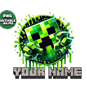 2 EDITABLE Minecraft PNG High Quality, Minecraft PNG, Editable Name ...