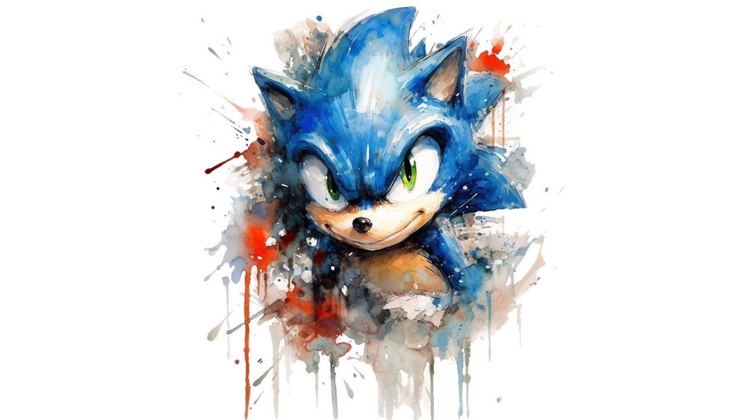 Set of 8 Watercolor Sonic Digital Images for Printing, T-shirts ...