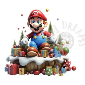 Set of 7 Realistic Mario Bros Christmas Themed Images JPEG, PNG, PDF - Etsy