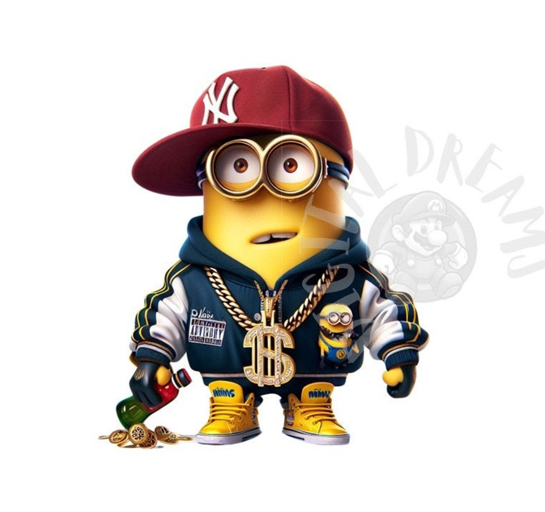 Set of 8 Minions Rapper Digital Images for Printing, T-shirts, Posters ...