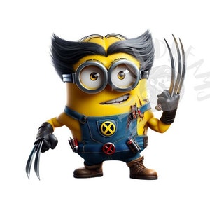 Set of 8 Minions Wolverine Digital Images for Printing, T-shirts ...