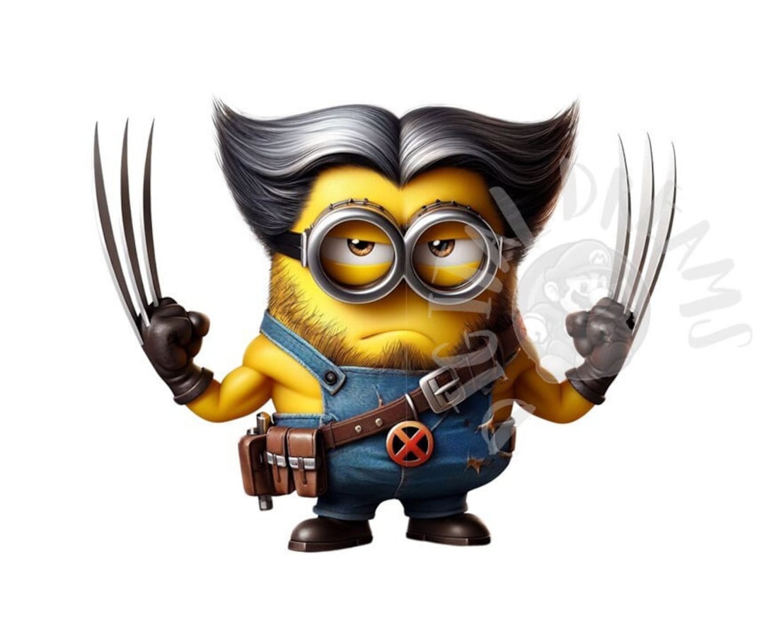 Set of 8 Minions Wolverine Digital Images for Printing, T-shirts ...