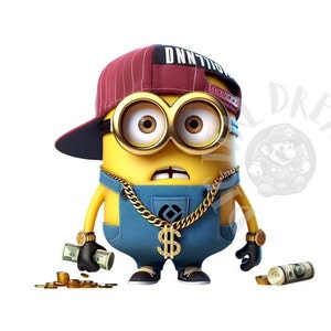 Set of 8 Minions Rapper Digital Images for Printing, T-shirts, Posters ...