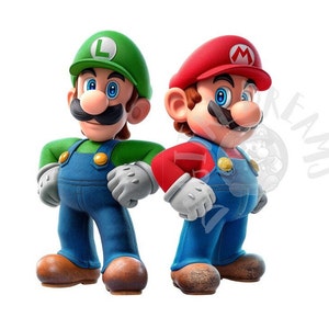 Set of 8 Mario and Luigi Digital Images for Printing, T-shirts, Posters ...