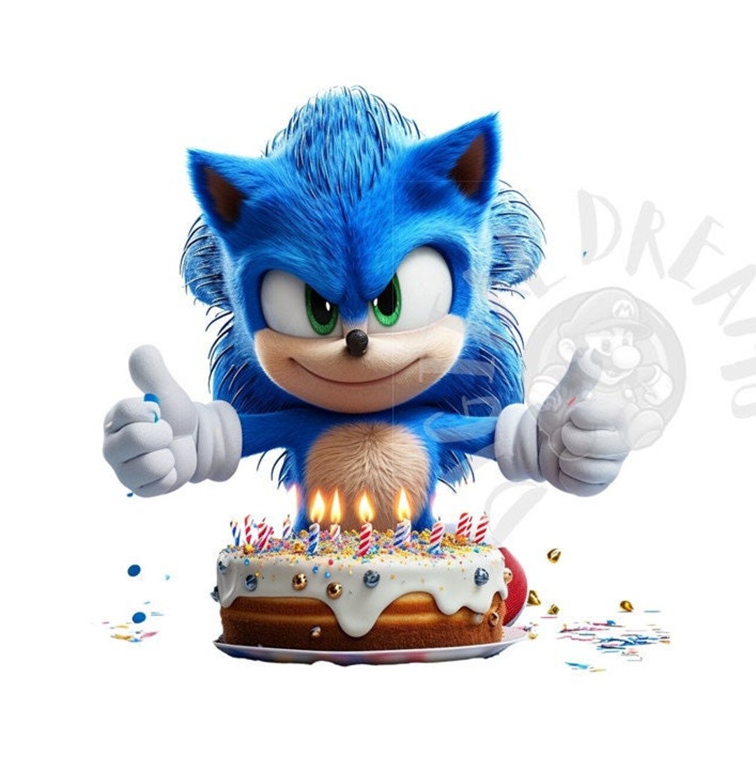 Set of 8 Sonic Birthday, Images for Printing, T-shirts, Posters and ...