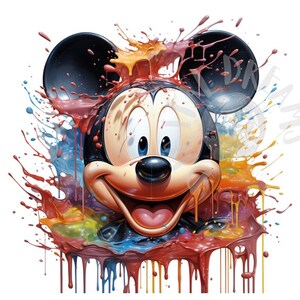 Set of 7 Realistic Mickey Mouse Digital Images With Color Splash for T ...