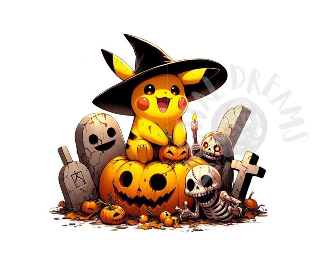 Pikachu Halloween PNG Bundle 8 High-quality Images Instant Download ...