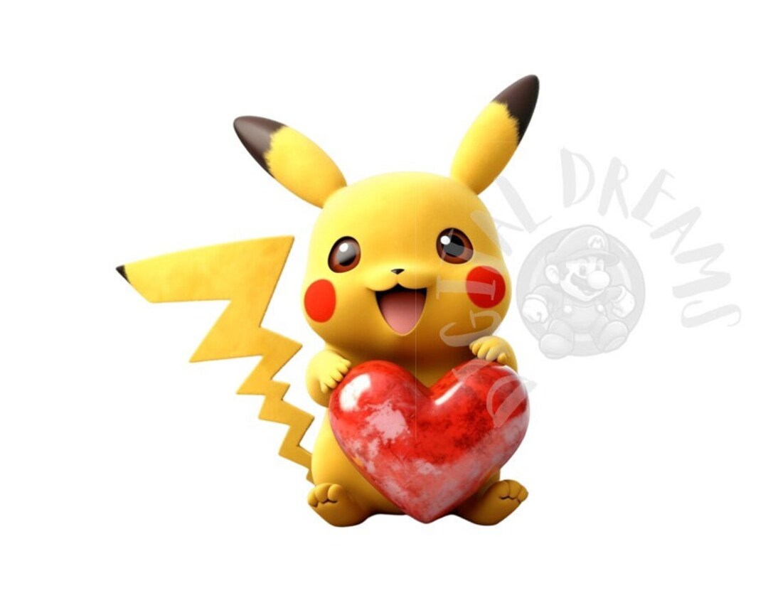 Set of 8 Valentine's Day Pikachu Digital Images for T-shirts, Posters ...
