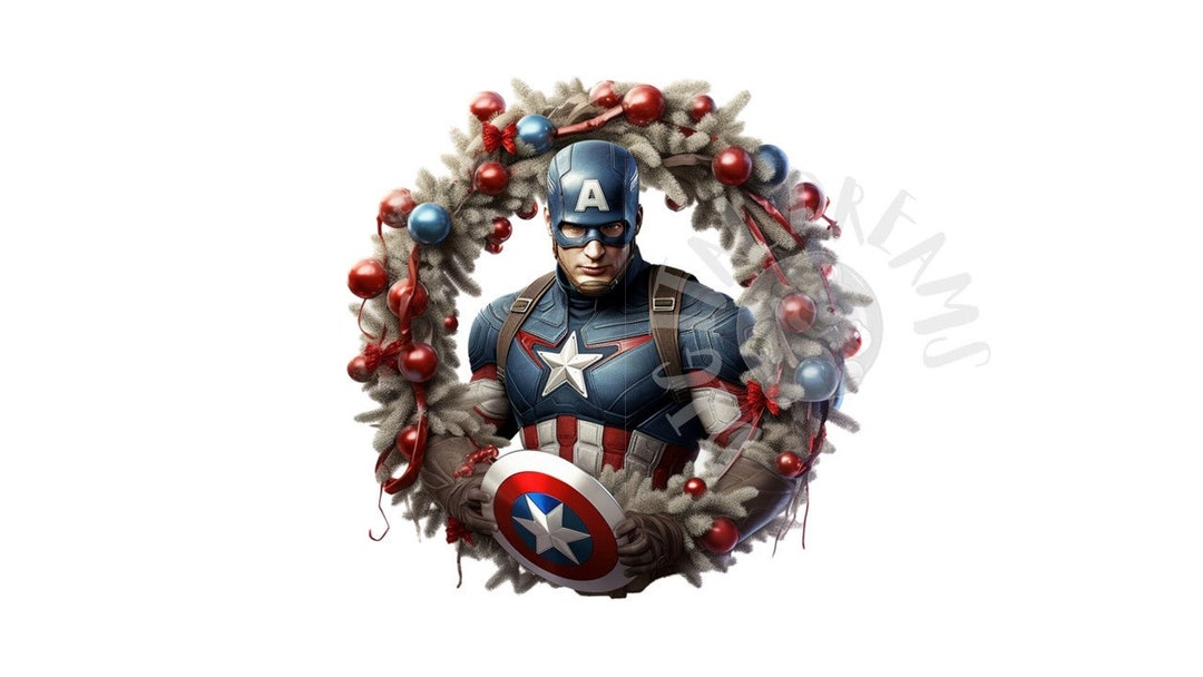 Set of 8 Christmas Captain America Digital Images for Printing, T ...