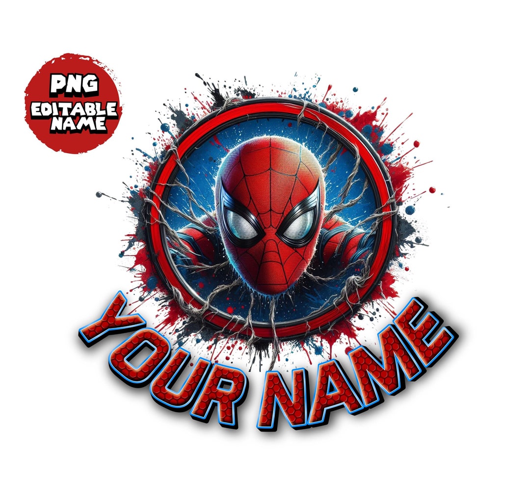 2 EDITABLE Spider-man PNG High Quality, Spider-man PNG, Editable Name ...