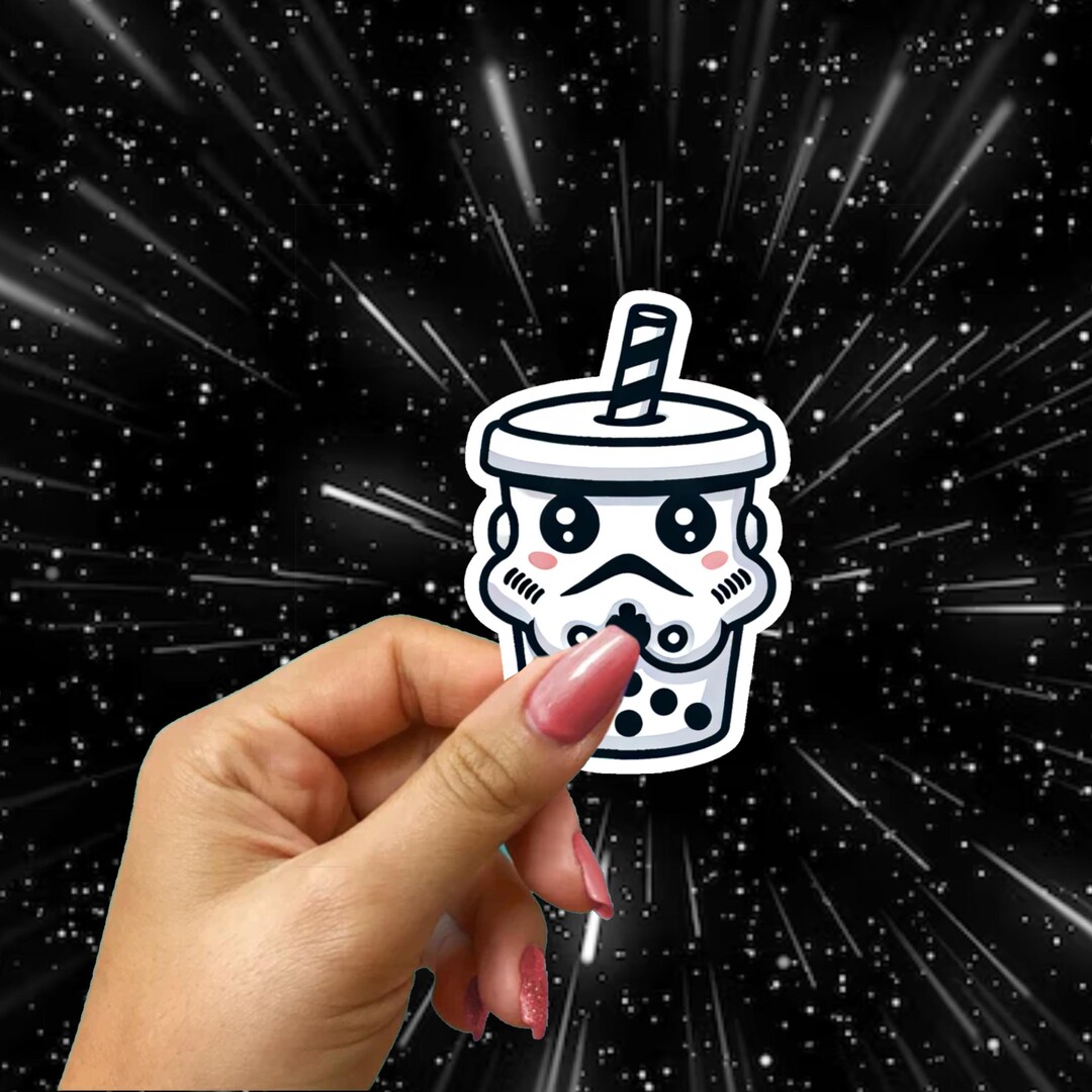 Cute Boba Stormtrooper Drink Sticker, Boba Fett Decal, Star Wars Laptop ...