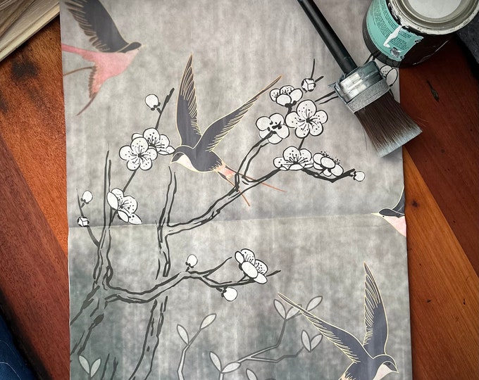 Blue Bird Decoupage Paper for Furniture Rice Paper Decoupage Large ...