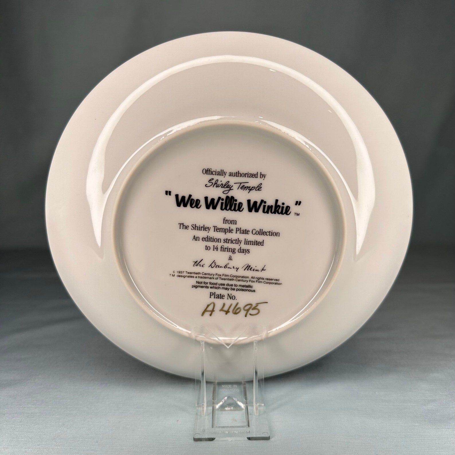 Shirley Temple Limited Edition Porcelain Collector's Plate (wee Willie ...