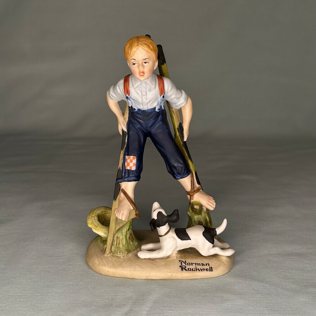 Boy on Stilts by Norman Rockwell - Porcelain Figurine - Etsy