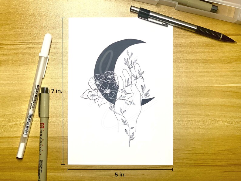 Lunar Lucidity Art Print | Pen and Ink, Illustration, Drawing, Moon ...