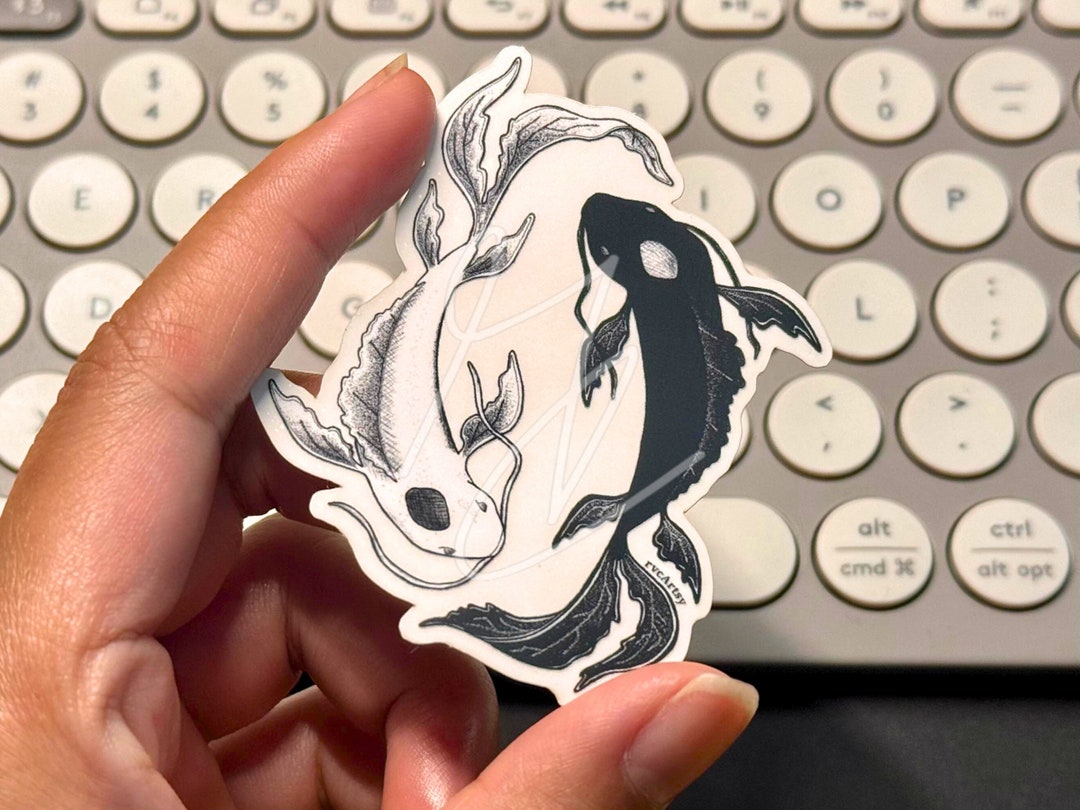 Eternal Dance Clear Matte Sticker | Koi Fish, Balance, Yin and Yang ...