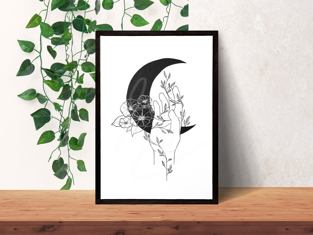 Lunar Lucidity Art Print | Pen and Ink, Illustration, Drawing, Moon ...