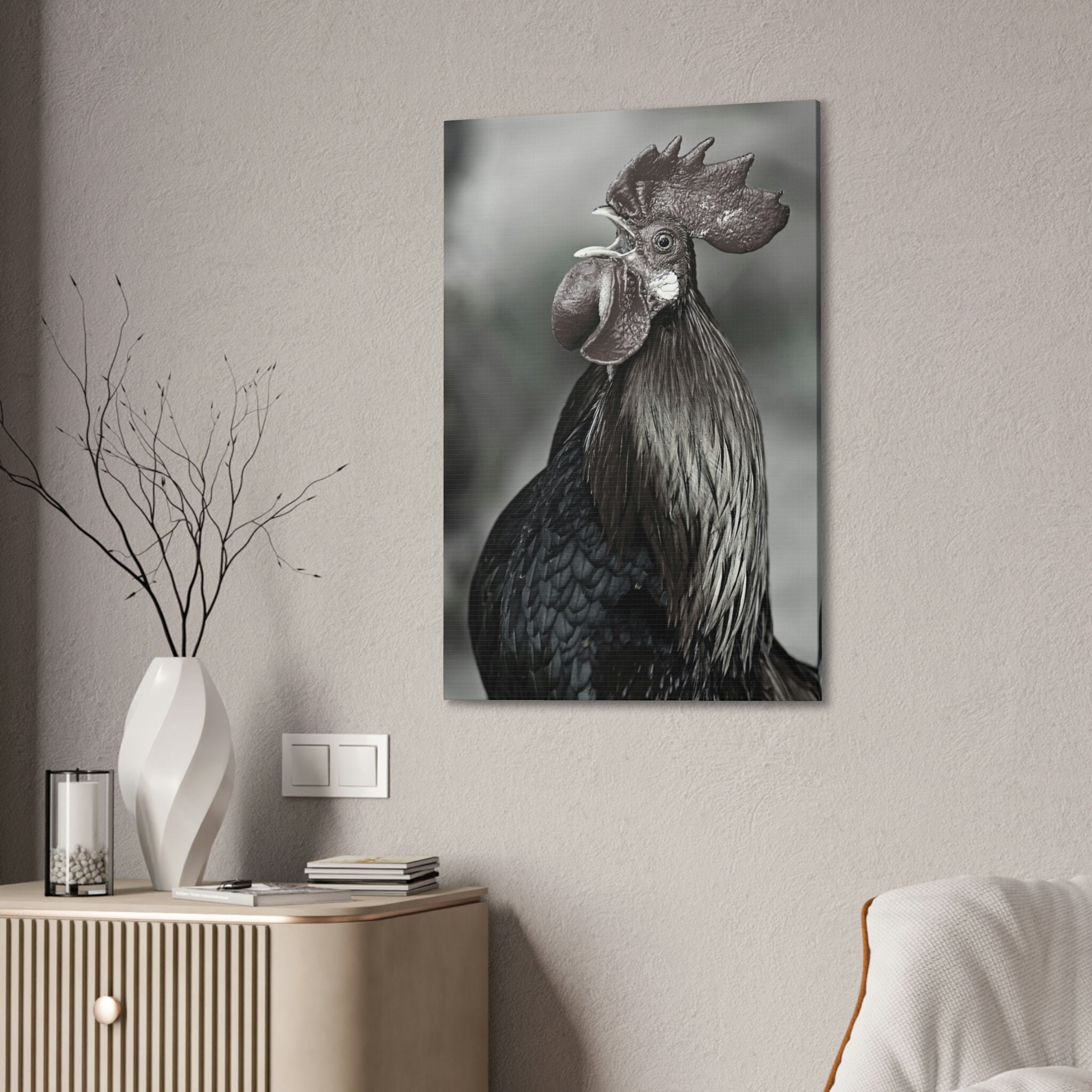 Rooster Crowing Art