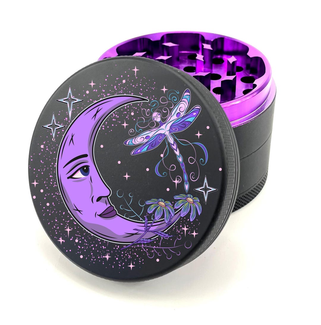 Fairy Moon Herb Grinder With Catcher, Dragonfly Moon Grinder, Girly ...