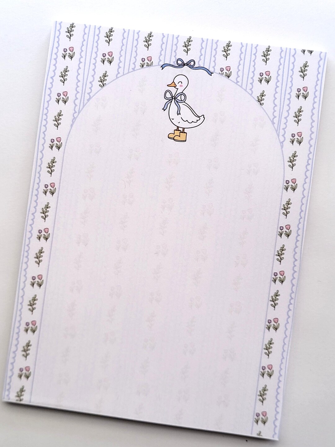 Coquette Duck Notepad, Coquette Floral Notepad Aesthetic, Adorable Bow ...