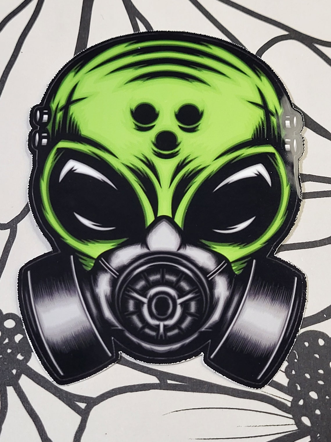 Alien Gas Mask Sticker - Etsy
