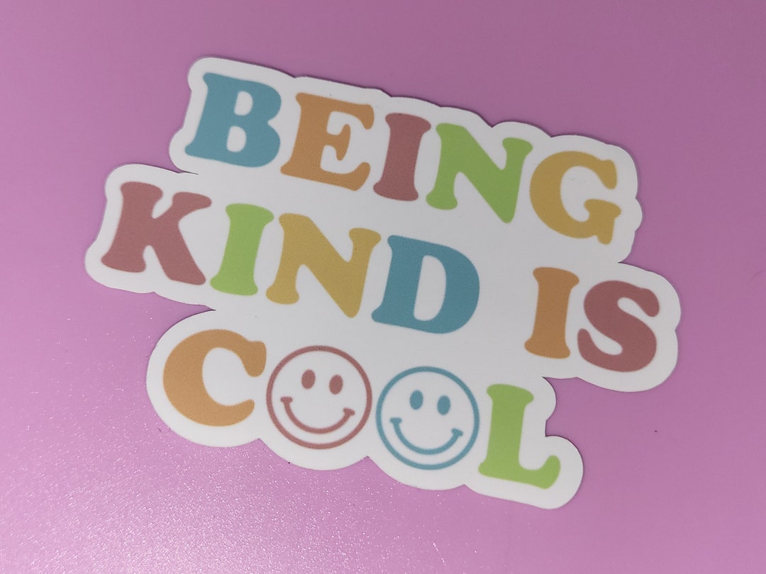 Being Kind is Cool Smiley Face Sticker - Etsy