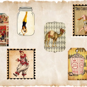 Vintage Circus Stickers, Circus Sticker Pack, Retro Circus, Circus ...