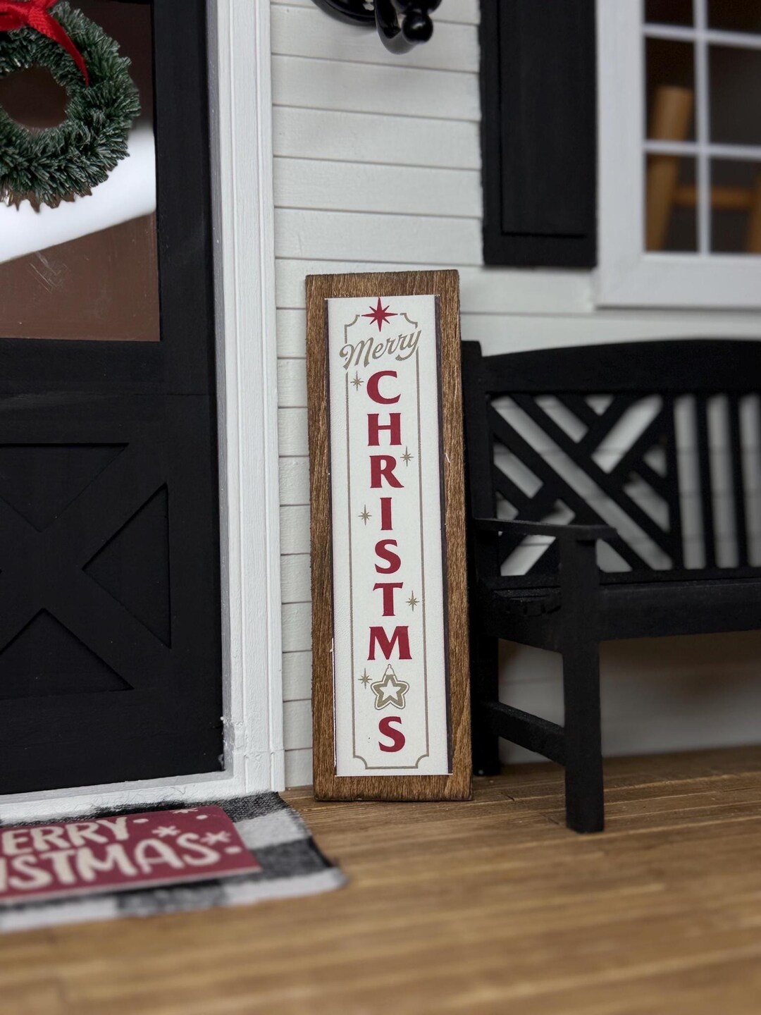 Miniature Christmas Dollhouse Sign, Rustic Farmhouse Decor (1:12 Scale ...