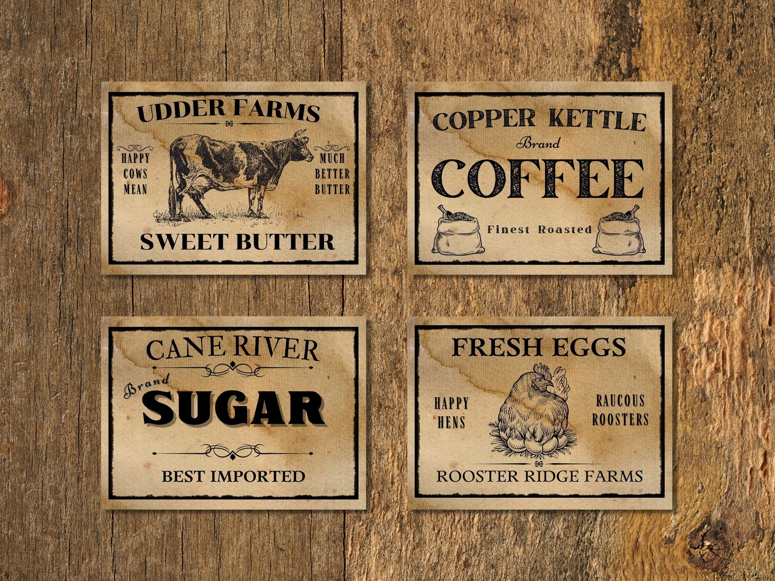 Primitive Country Store Labels, Primitive Pantry Labels, Vintage Pantry ...