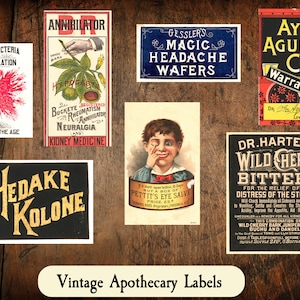 Vintage Apothecary Labels, Vintage Medicine Bottle Labels, Antique ...
