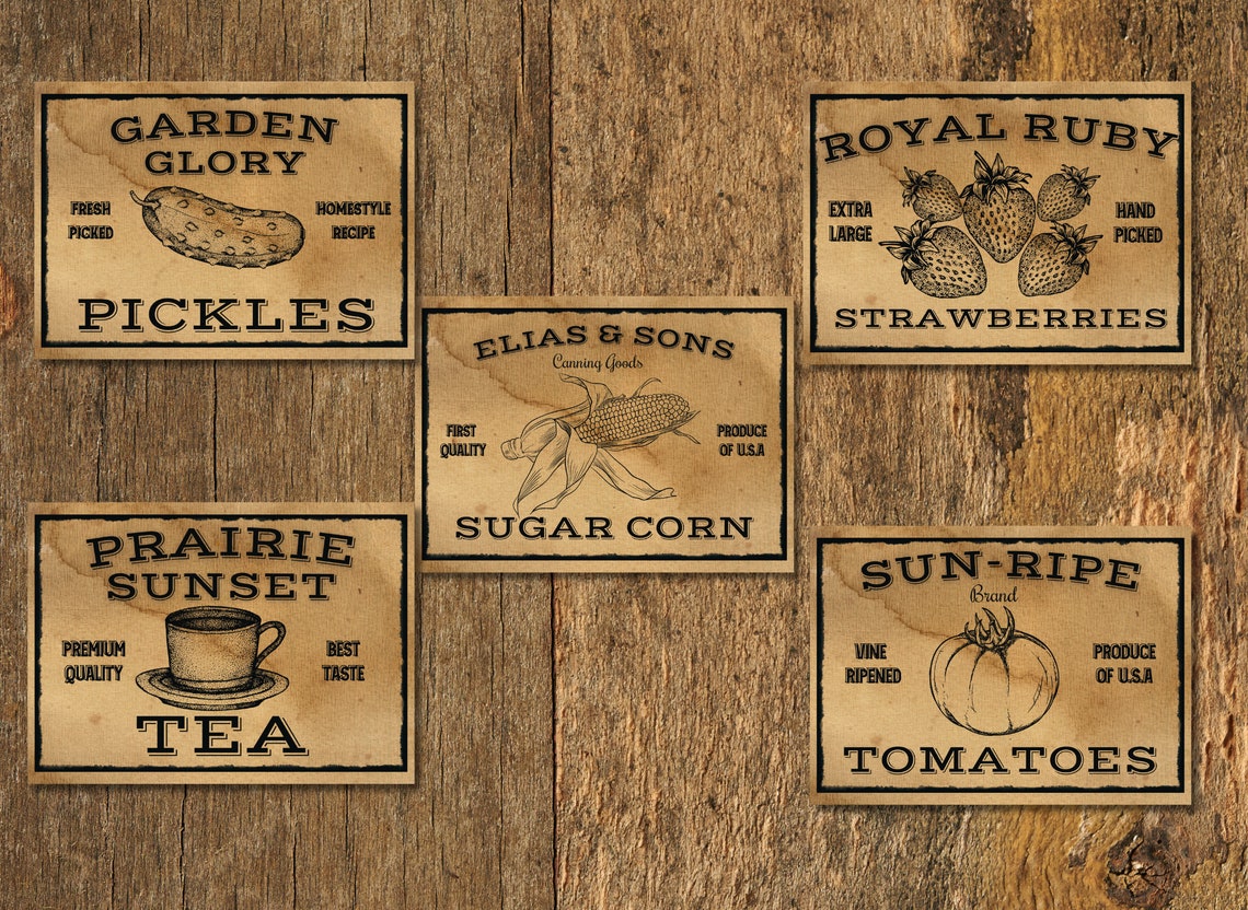 Summer Primitive Country Store Labels Primitive Pantry - Etsy