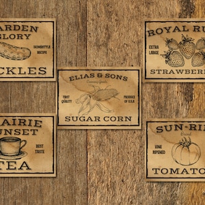 Summer Primitive Country Store Labels, Primitive Pantry Labels, Vintage ...