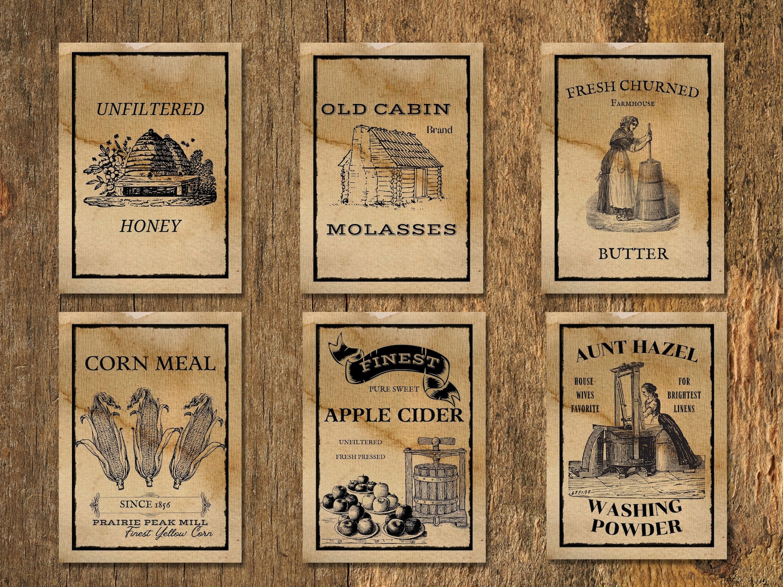 Primitive Country Store Labels, Primitive Pantry Labels, Vintage Pantry ...