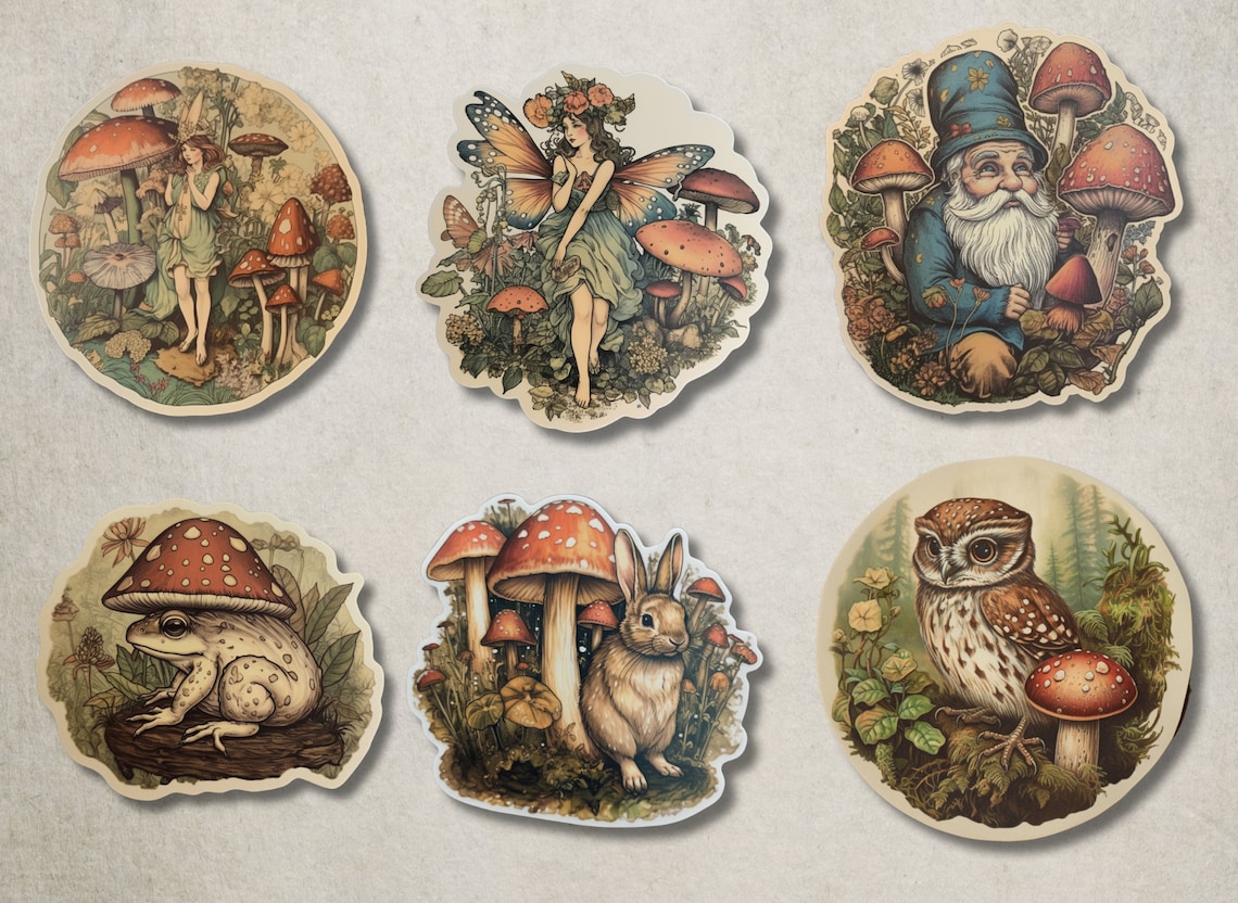 Vintage Enchanted Forest Stickers Vintage Forest Fairy - Etsy