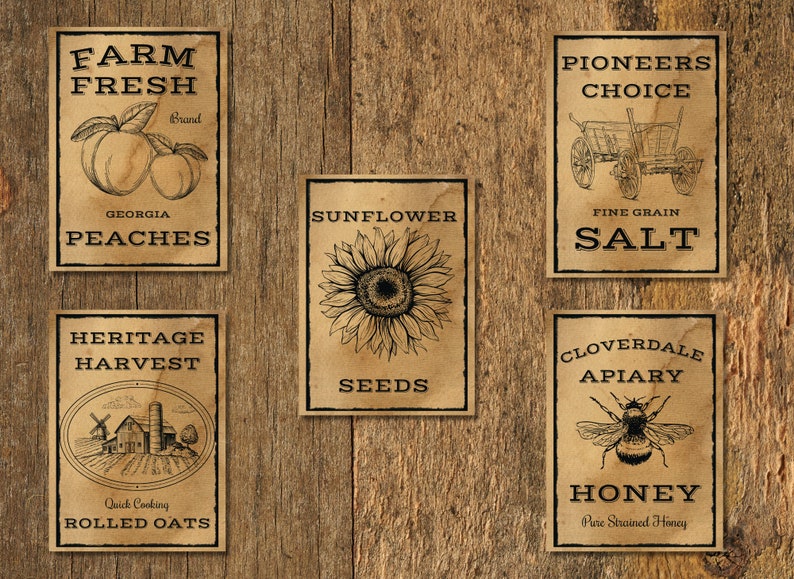 Summer Primitive Country Store Labels Primitive Pantry - Etsy