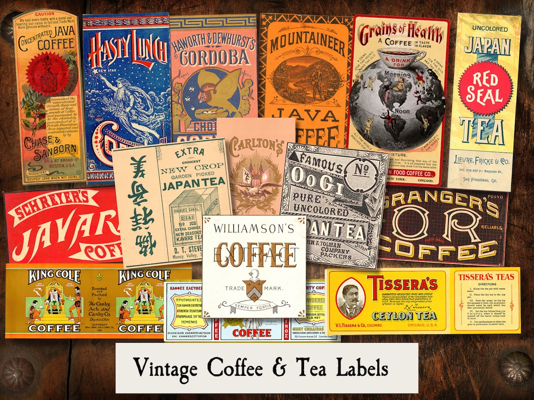 Vintage Coffee Labels, Vintage Tea Labels, Vintage Food Labels ...